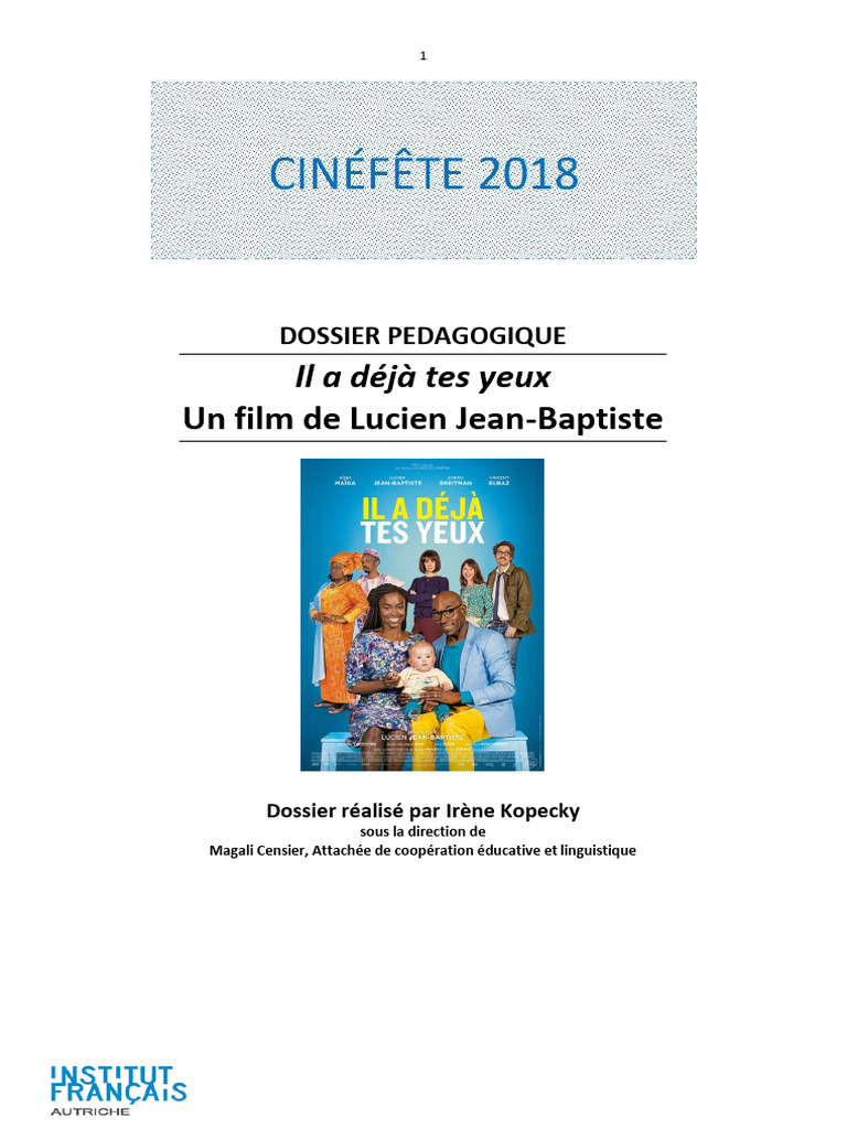 Dossier pédagogique : Il a déjà tes yeux | PDF