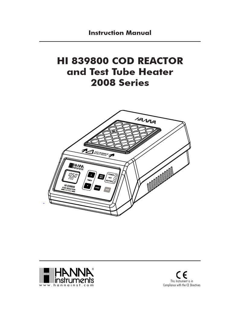 COD TEST TUBE HEATER manual | Download Free PDF | Fuse (Electrical ...