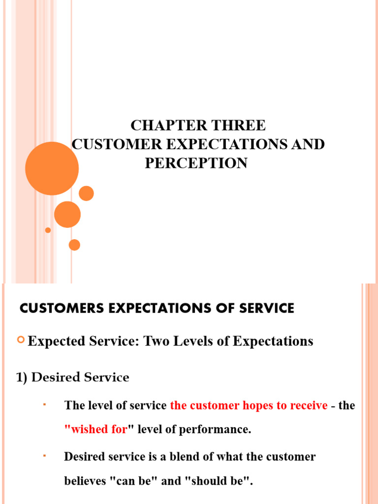 Chapter 3 Customer Expectations And Perception 1 Download Free Pdf