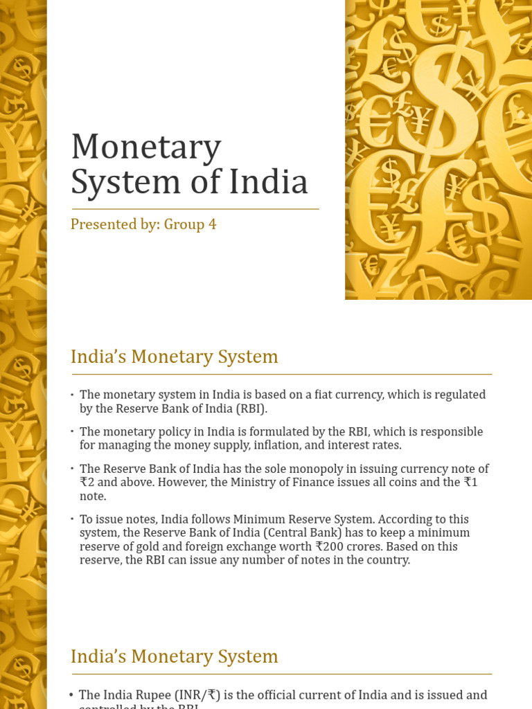 Monetary System of India | PDF | Reserve Bank Of India | Money