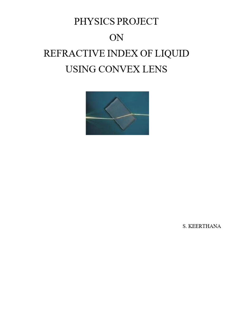 Refractive index of liq using convex lens | Download Free PDF ...