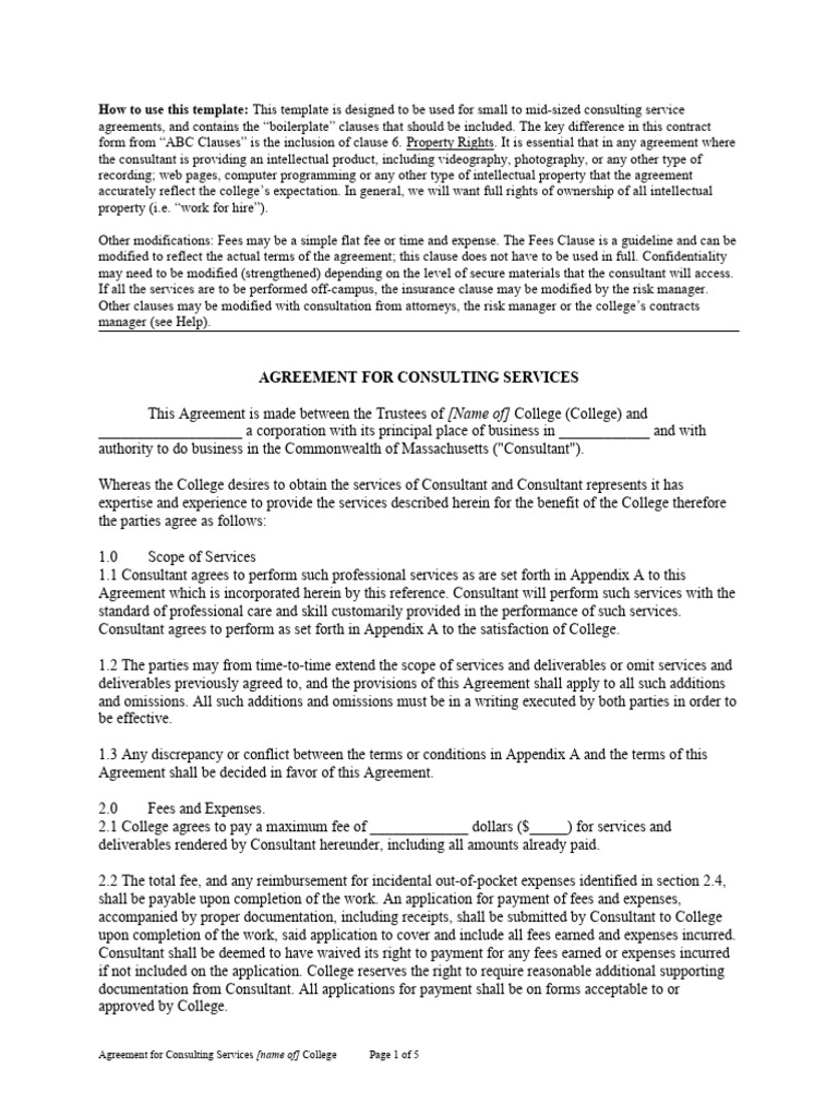 Consulting Agreement 62012 | PDF | Indemnity | Civil Law (Legal System)