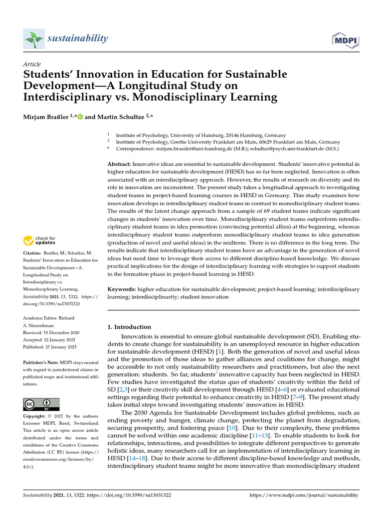 Students' Innovation in Educat | PDF | Creativity | Project Based Learning