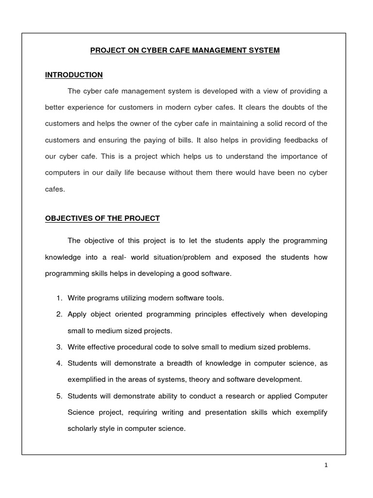 CYBER CAFE MANAGEMENT SYSTEM | PDF | Software Testing | Software ...