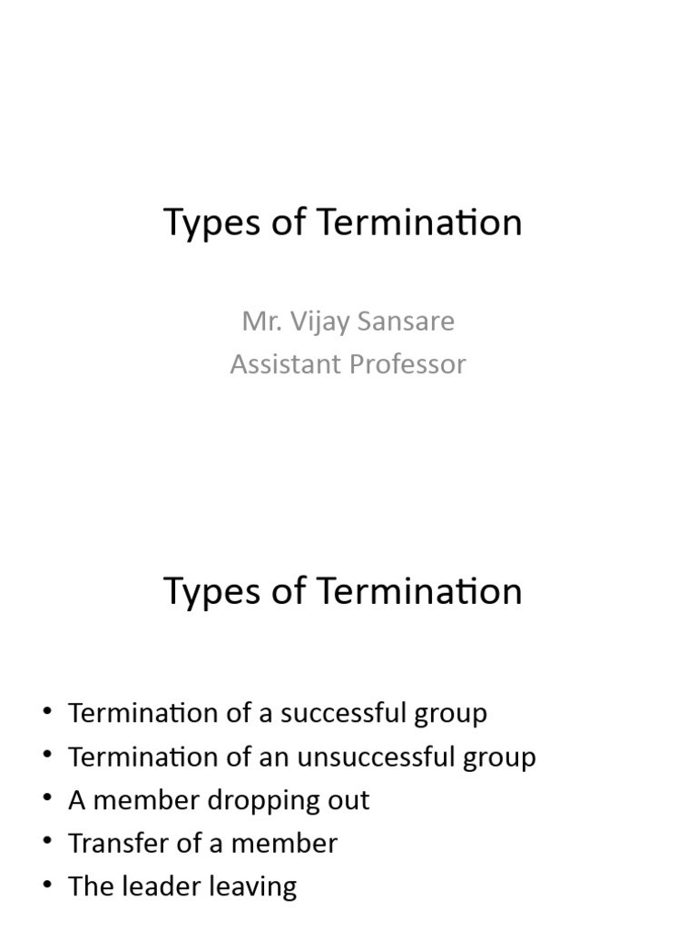 Types of Termination | PDF | Cognition | Emotions