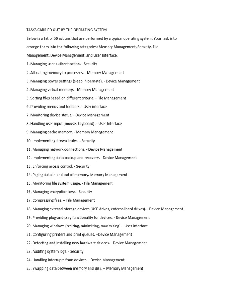 TASKS CARRIED OUT BY THE OPERATING SYSTEM | Download Free PDF ...