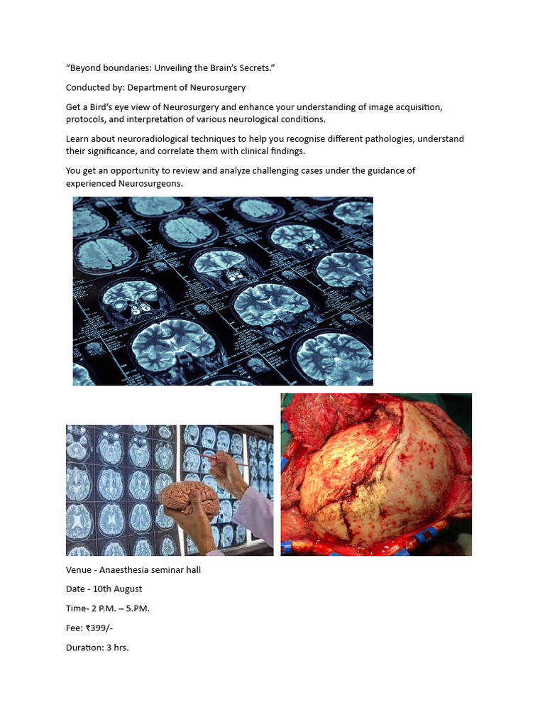 Neurosurgery Seminar: Brain Imaging Insights | PDF