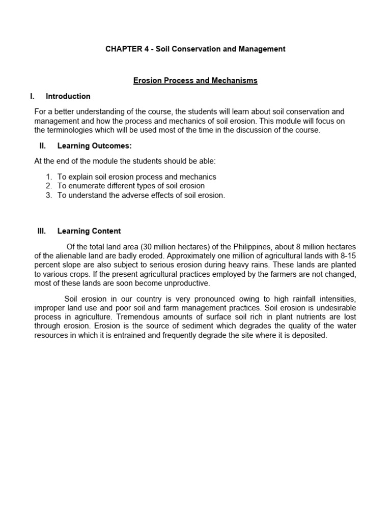 Soil Fertility Module 3 Soil Erosion Pdf Erosion Soil