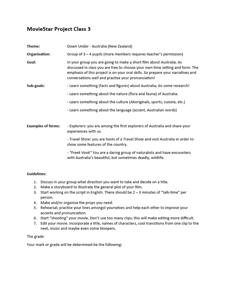 Short Film Project: Explore Australia | PDF | Australia