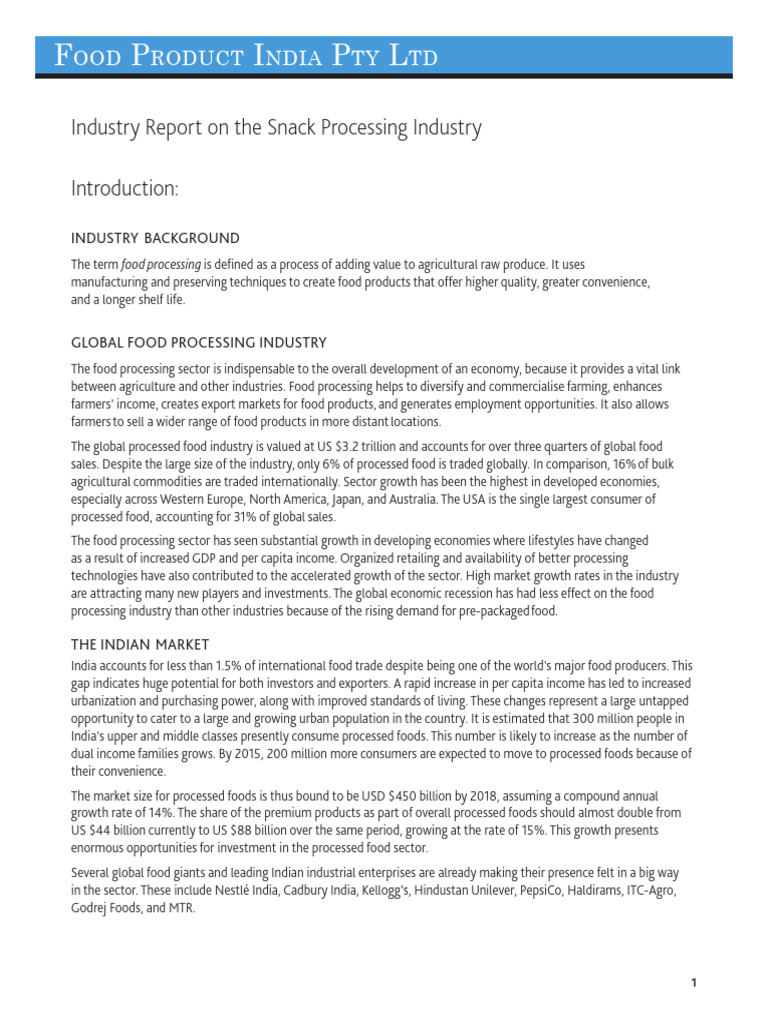 3 Fpi-Multi-Industry-Report-En | PDF | Potato Chip | Supply Chain