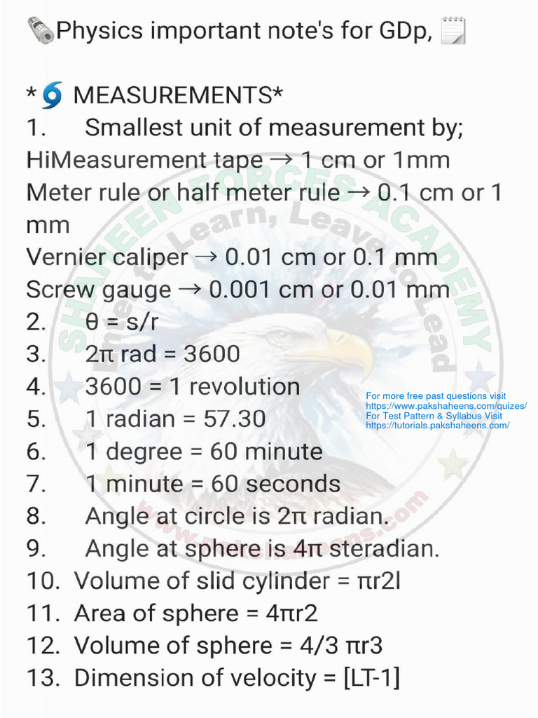 Physics PDF Notes For GD Pilot Tests | PDF