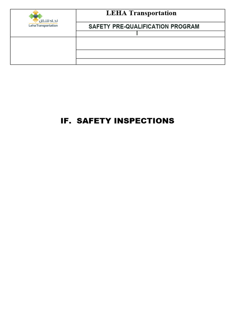 IF-1 Job Site Safety Inspection Program | PDF | Personal Protective ...