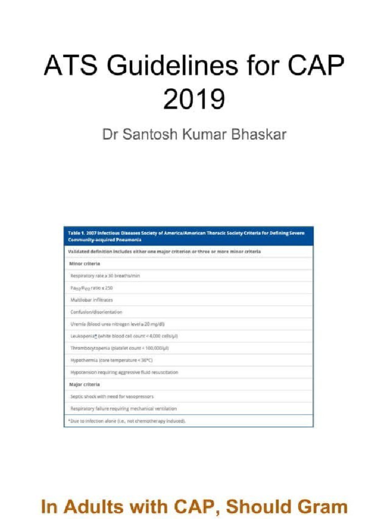 Ats Guidelines For Cap 2019 | PDF