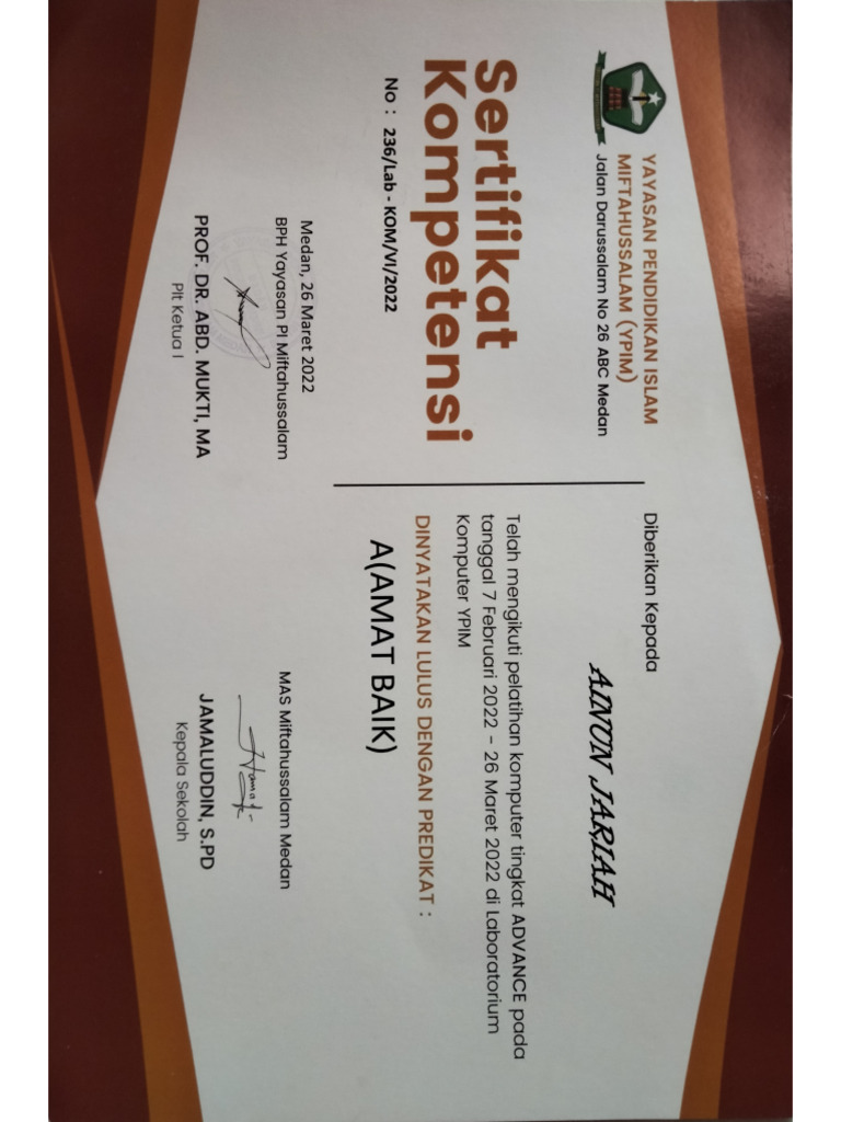 Sertifikat Kompetensi | PDF