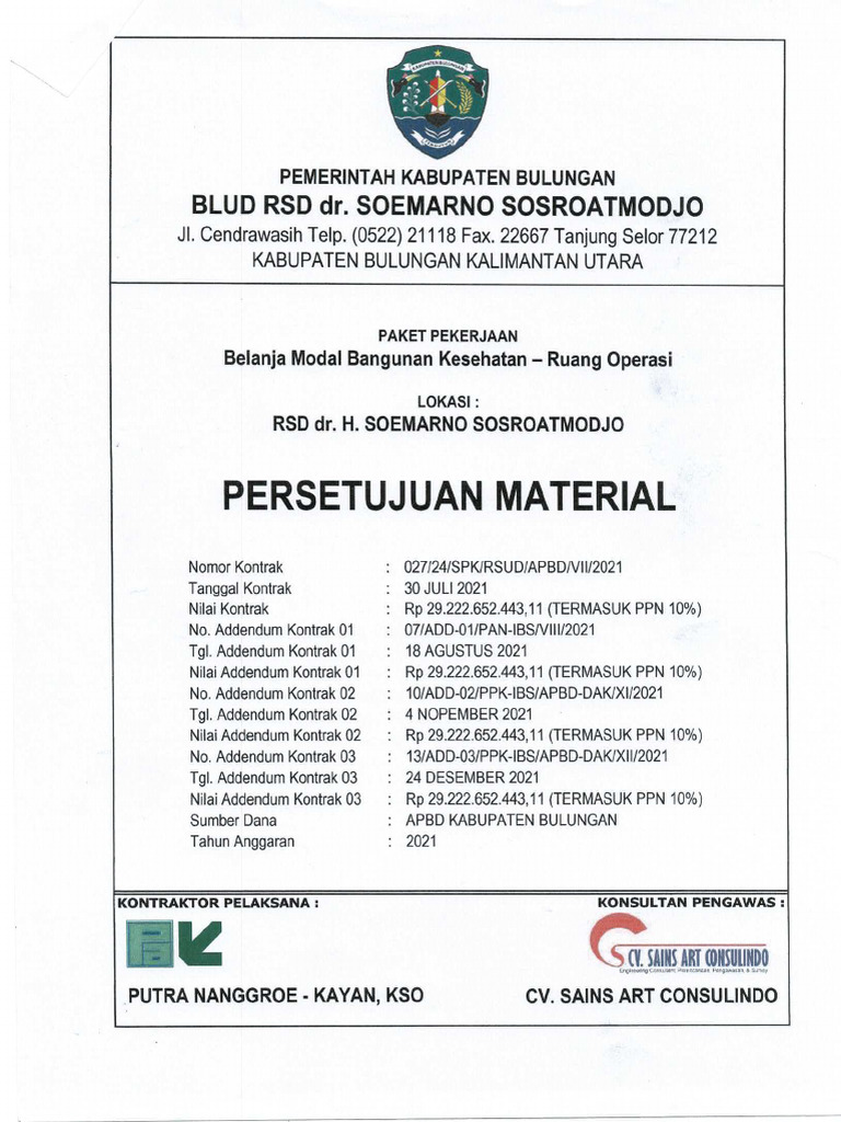 Persetujuan Material-1 | PDF