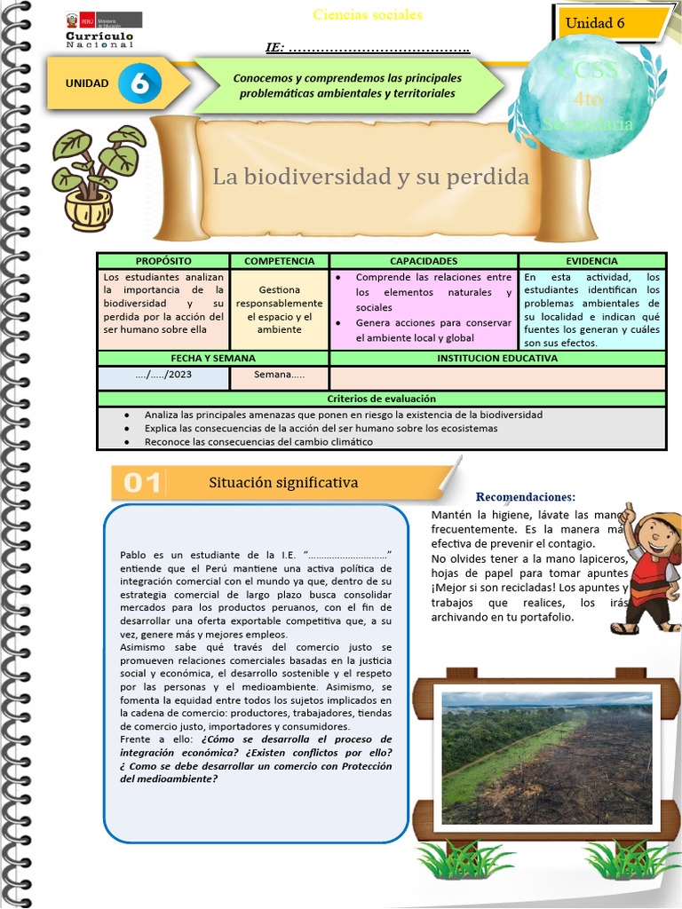 Ficha de Actividad CCSS 4°-Semana 1 Uni 6 | Descargar gratis PDF | Gases de efecto invernadero ...