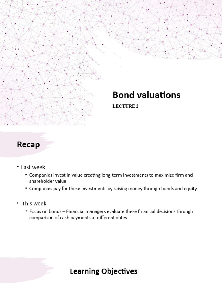 Lecture 2_ Bond valuations_ | PDF | Bonds (Finance) | Yield (Finance)