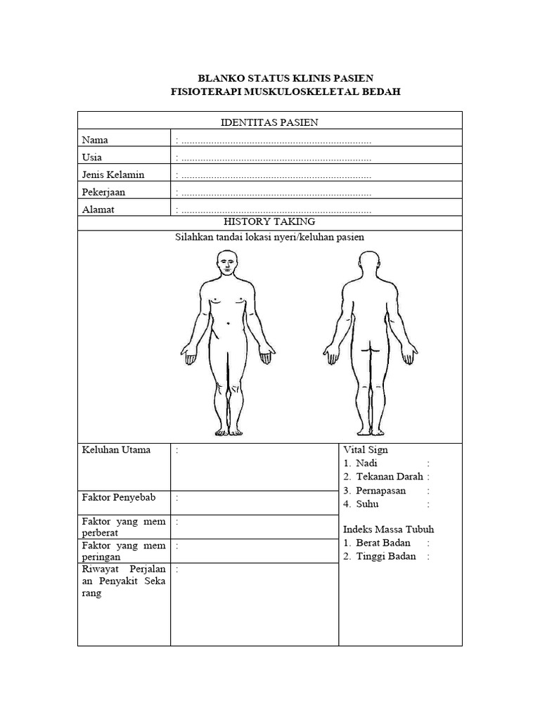 Blanko Status Klinis Pasien - Morning Report 2021 | PDF