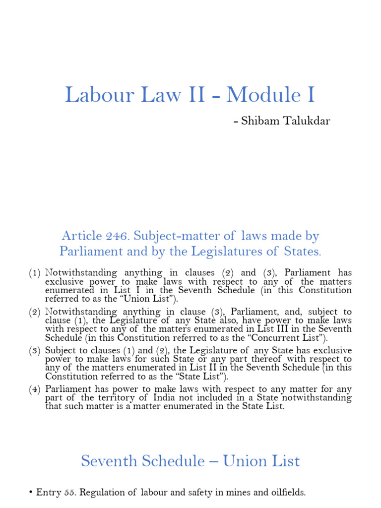Labour Law II - Module I - Slides | Download Free PDF | Labour Law ...