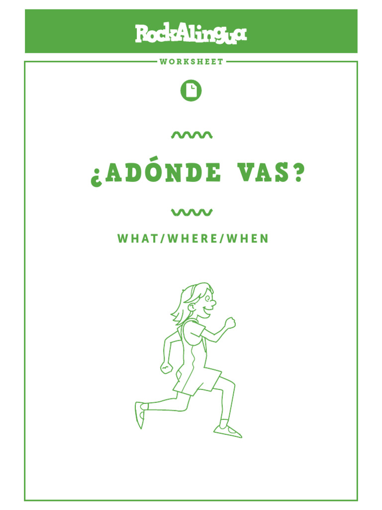 ¿Adónde Vas_ (Worksheet) | PDF