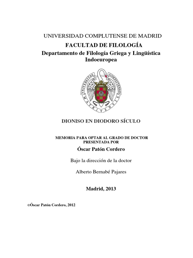 Diodor o | PDF | Dioniso | Mitología griega