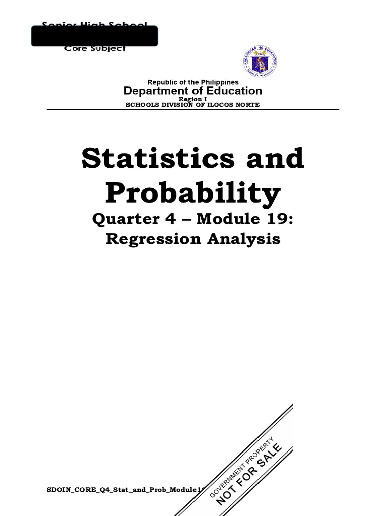 CORE Stat and Prob Q4 Mod19 W9 Regression Analysis | PDF | Linear Regression | Dependent And ...
