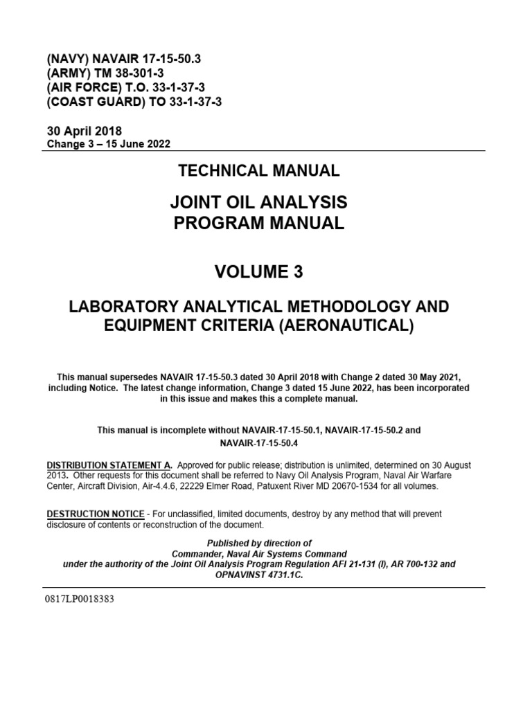 Joint Oil Analysis Program Manual | PDF | Sikorsky Uh 60 Black Hawk ...