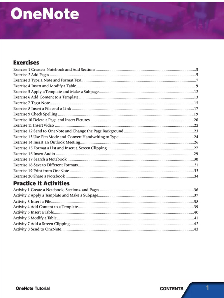 OneNote 2010 Tutorial and Exercises | PDF | Metre (Poetry) | Cursor ...