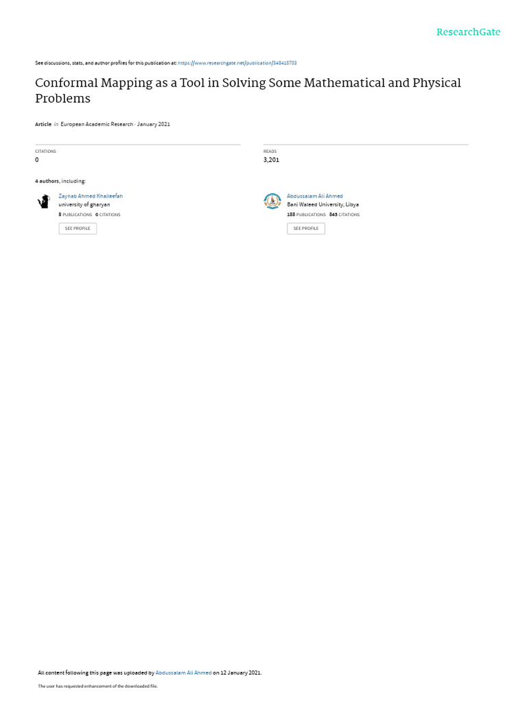 Conformal Mapping in Mathematical Solutions | PDF | Mathematical Analysis | Mathematics