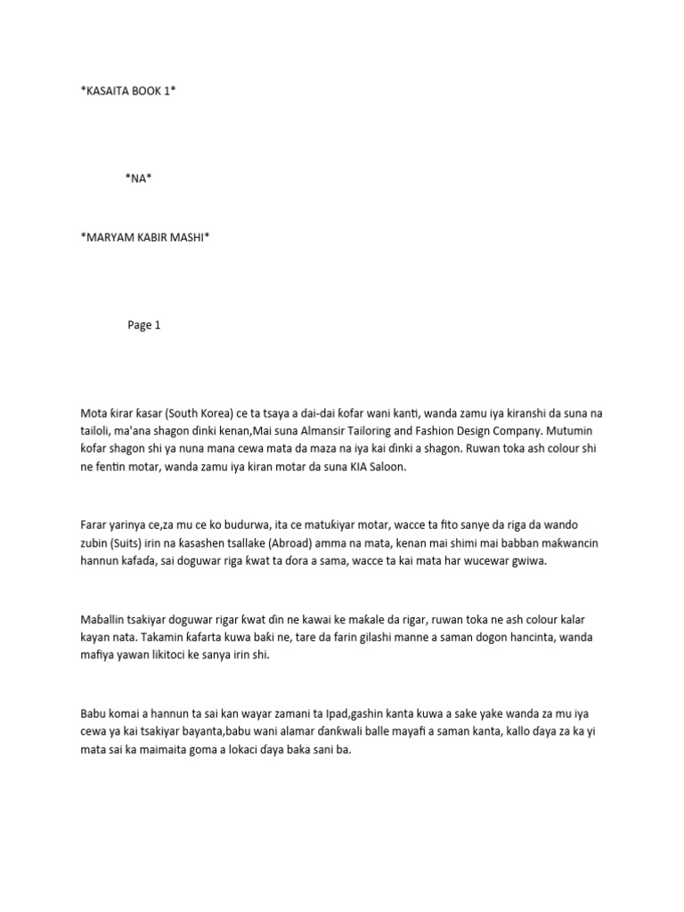Ƙasaita Book 1 | PDF