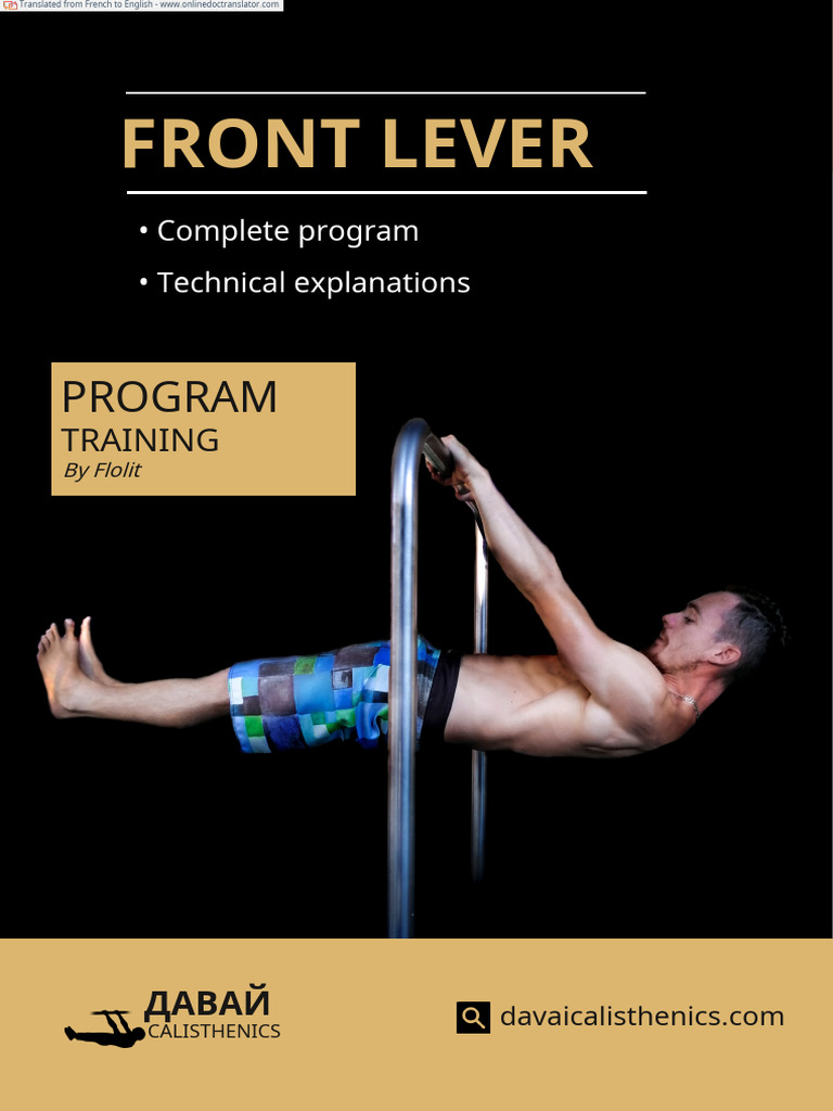 Front Lever: Program | PDF | Anatomical Terms Of Motion