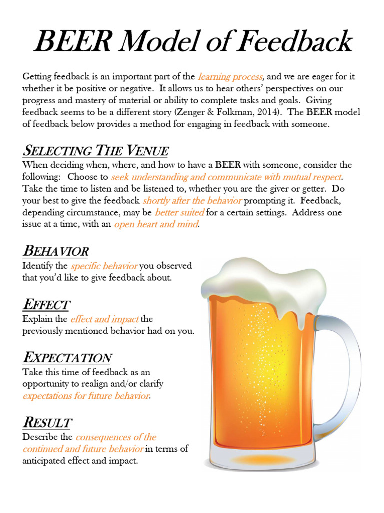 BEER Model for Effective Feedback | PDF