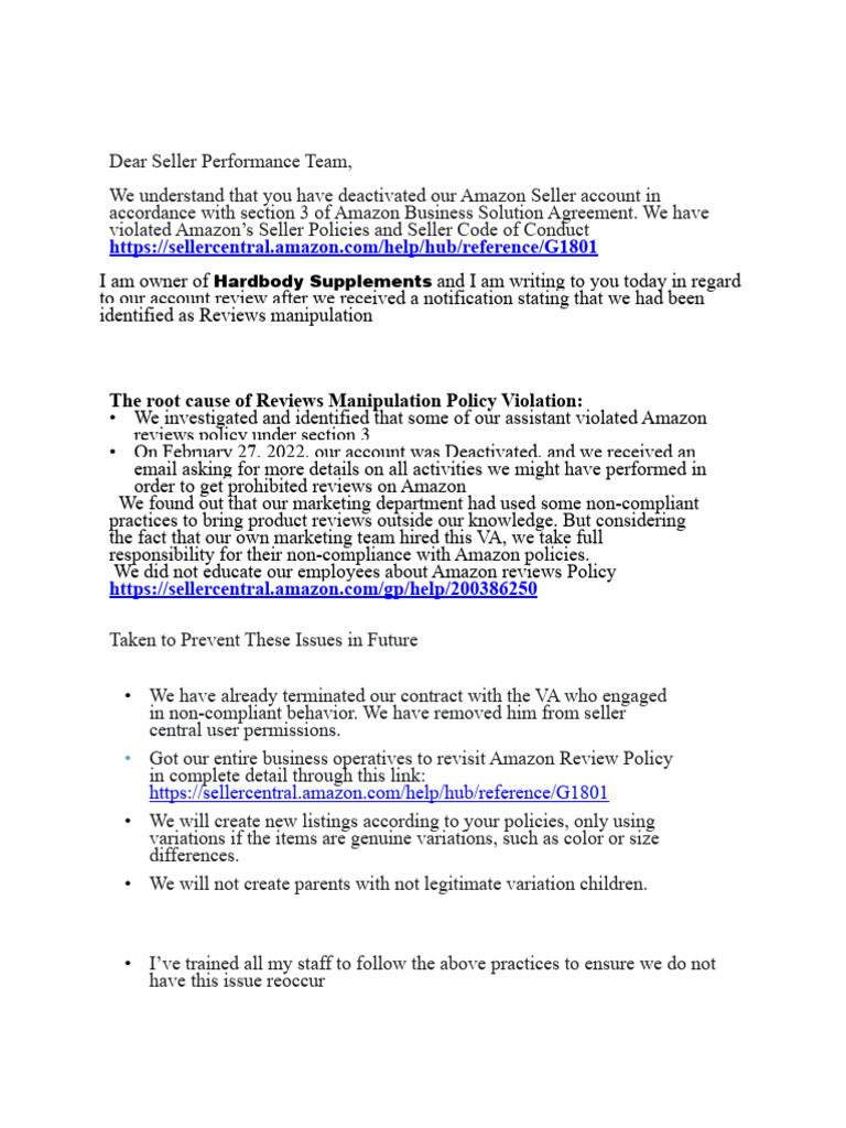 Amazon Policies | PDF | Business