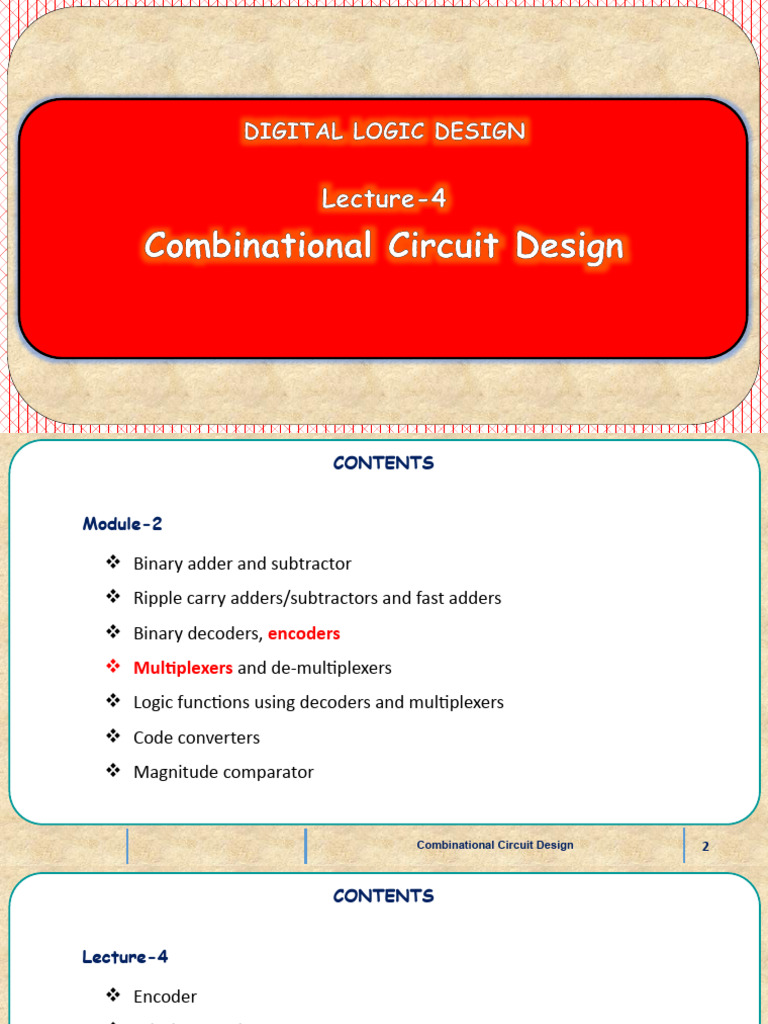 Combinational Logic Lec4 | PDF | Logic Gate | Computer Engineering