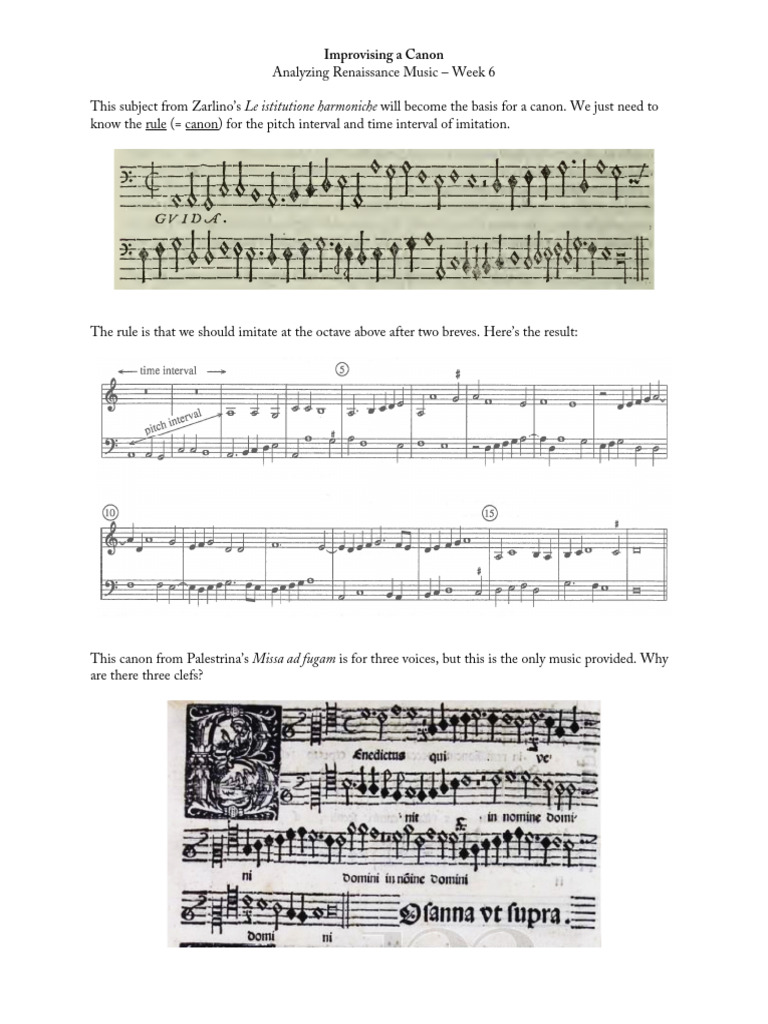 Handout - Improvising Canons | PDF | Interval (Music) | Music Theory