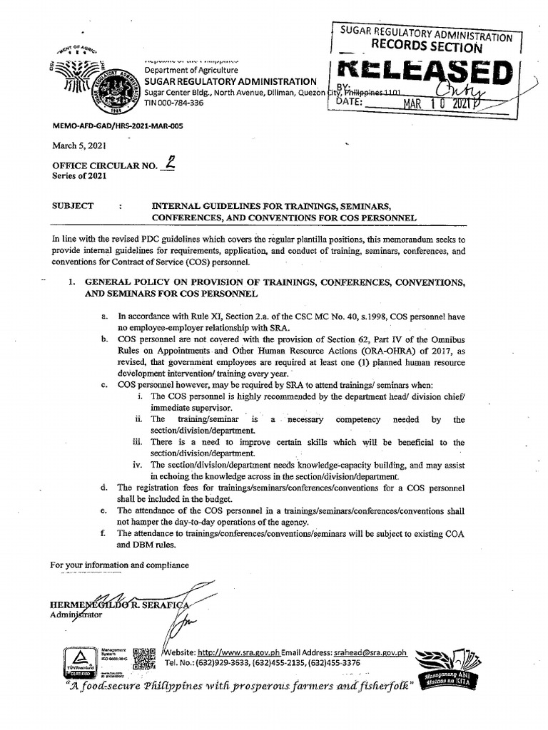 Office Circular 2 Series 2021 | PDF