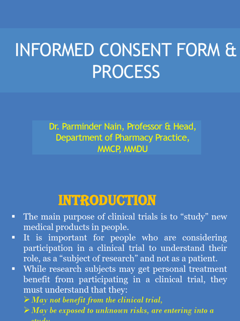 ICF & Process | PDF | Informed Consent | Clinical Trial