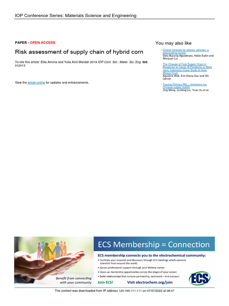 Amrina 2019 IOP Conf. Ser. Mater. Sci. Eng. 505 012013 | PDF | Risk ...