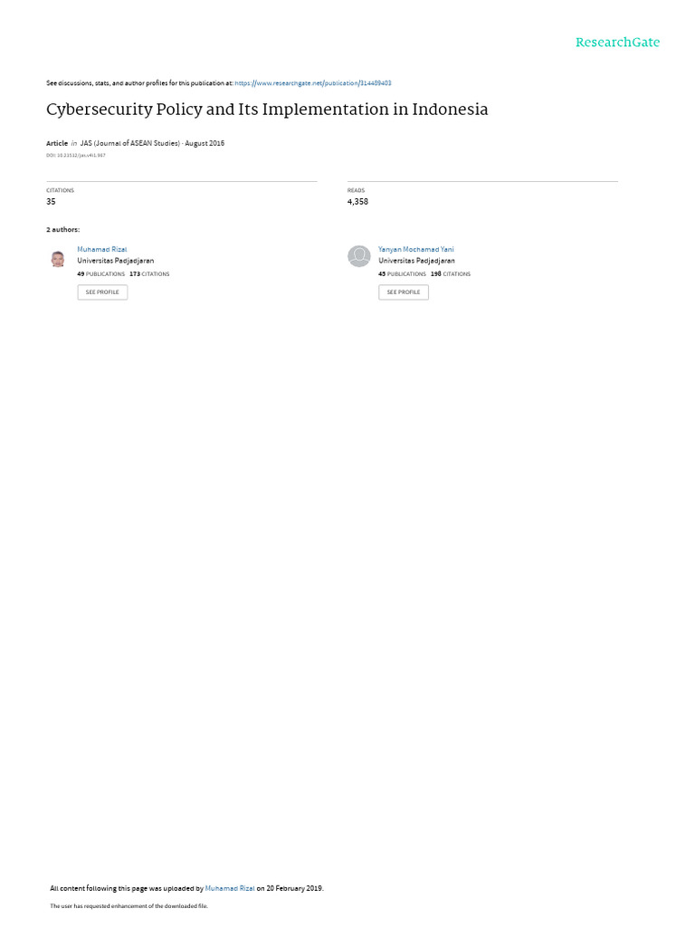 CybersecurityforJurnalBINUS | PDF | Password | Computer Security