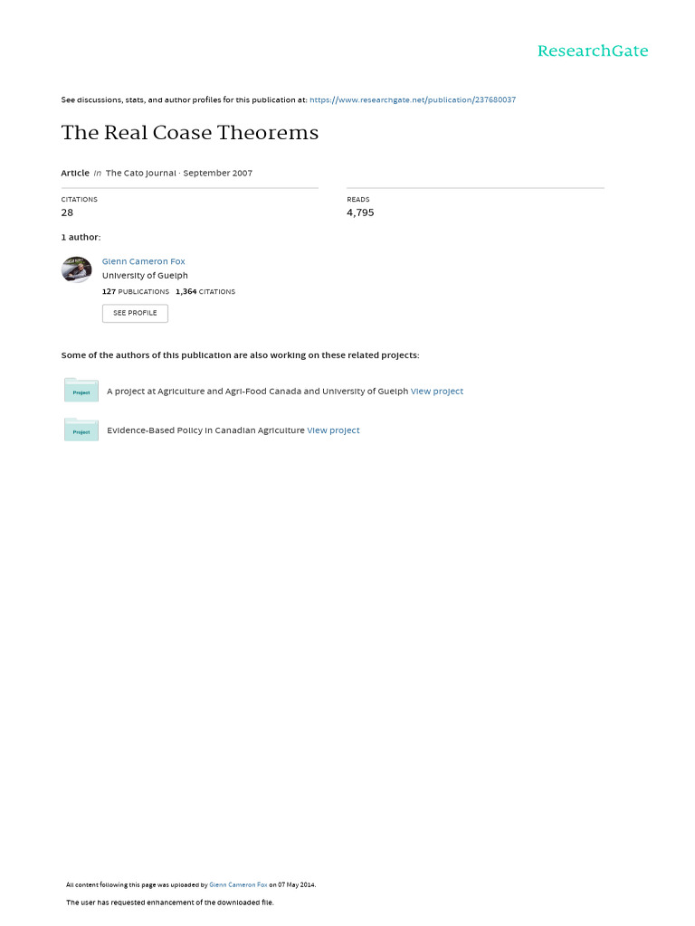 The Real Coase Theorems | PDF | Transaction Cost | Externality