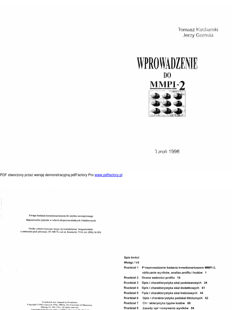 Wprowadzenie Do MMPI - 2-1 | PDF