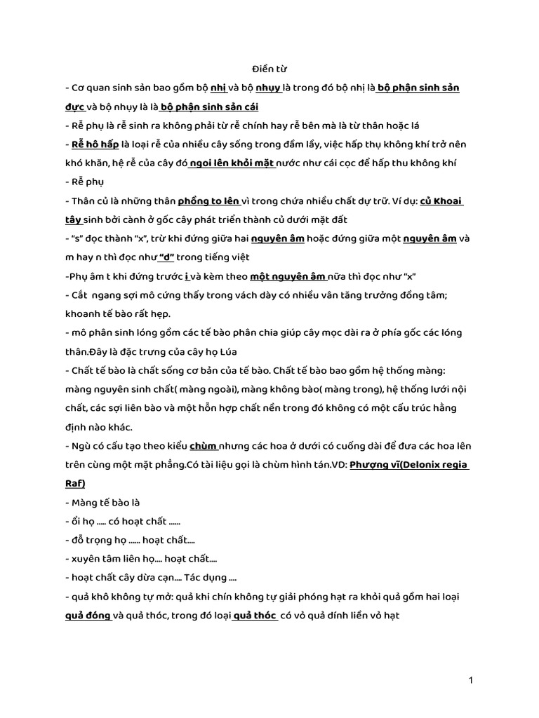 1 ít điền từ tvd | PDF