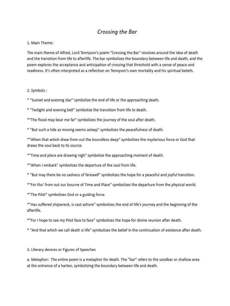 Crossing The Bar - 20240215 - 004532 | PDF | Poetry | Soul