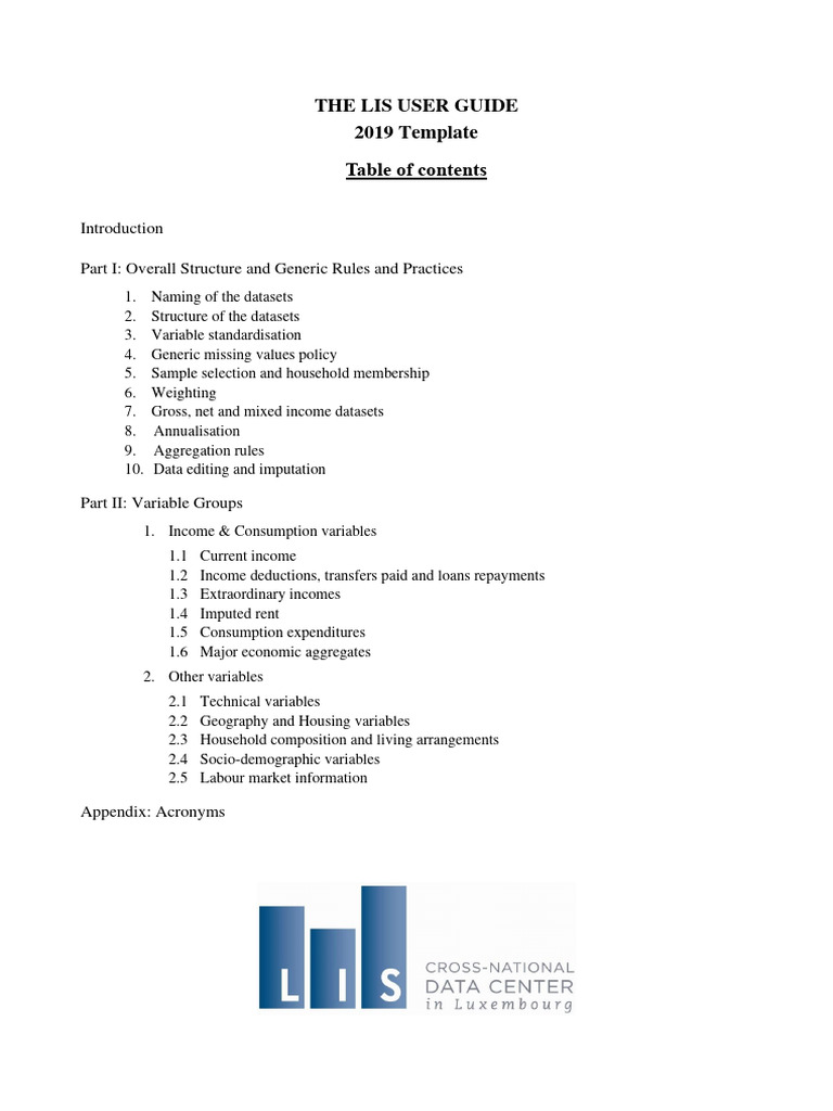 Data Lis Guide | PDF | Income | Pension