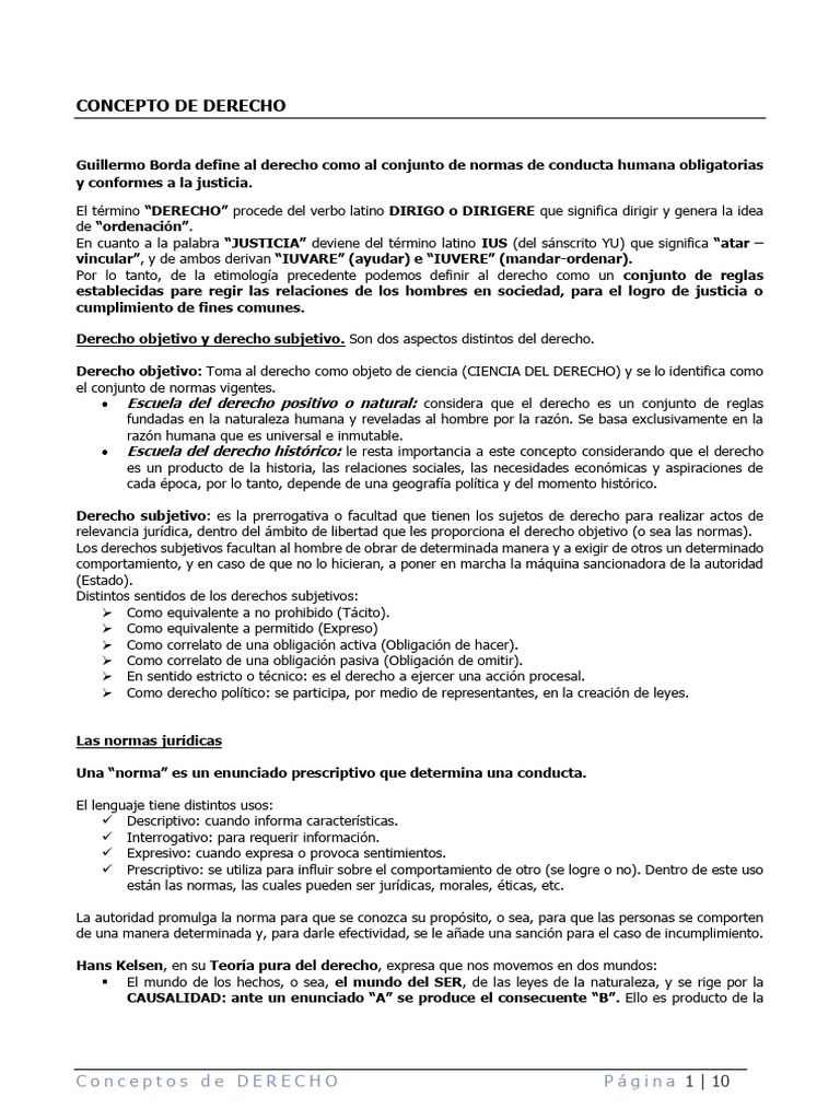 Apunte Concepto de Derecho | PDF | Caso de ley | Fuentes del derecho