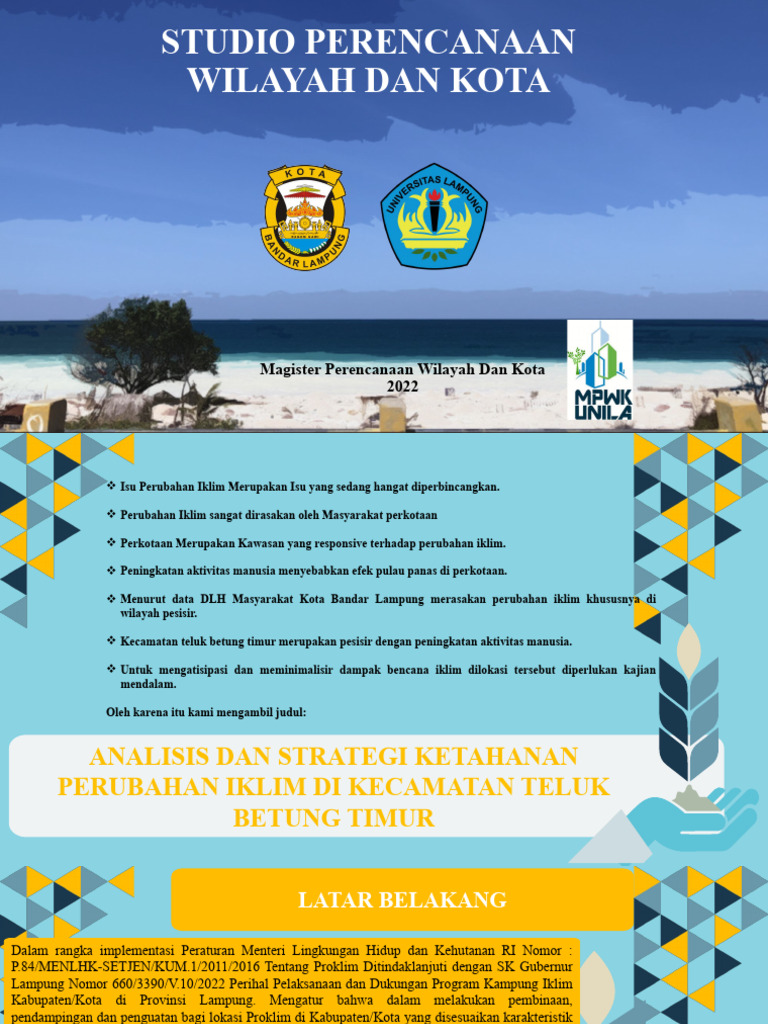 Strategi Proklim di Teluk Betung Timur | PDF | Griya & Taman | Sains ...