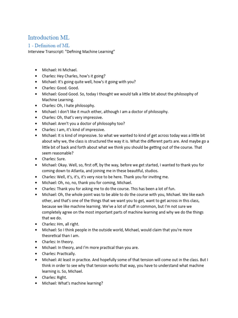 Transcript Intro ML Course of Gatech | PDF | Deductive Reasoning ...