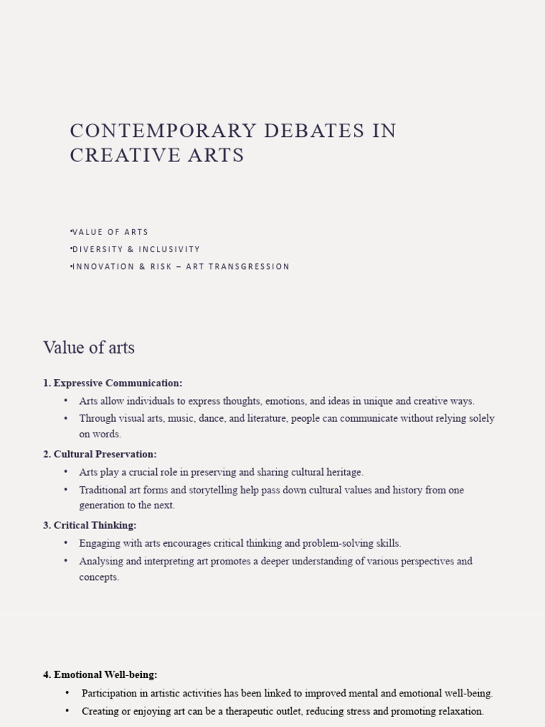 Contemporary Debates in Art Final | PDF | The Arts | Creativity