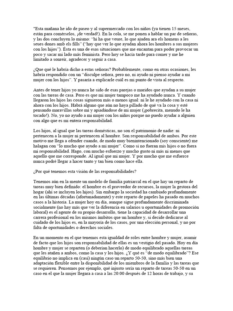 Esta Mañana He Ido de Paseo y Al Supermercado Con Los Niños | PDF | Mujer
