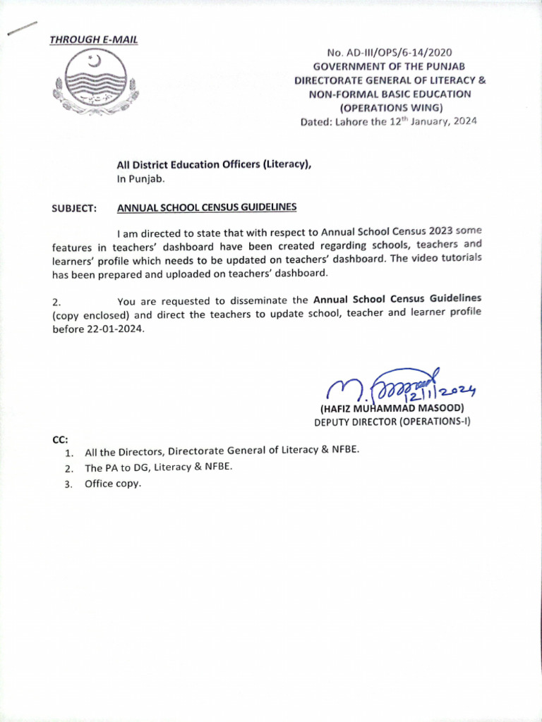 Annual School Census Guidelines | PDF